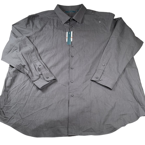 Perry Ellis | Shirts | Perry Ellis Mens 3x Gray 0 Cotton Dress Shirt ...